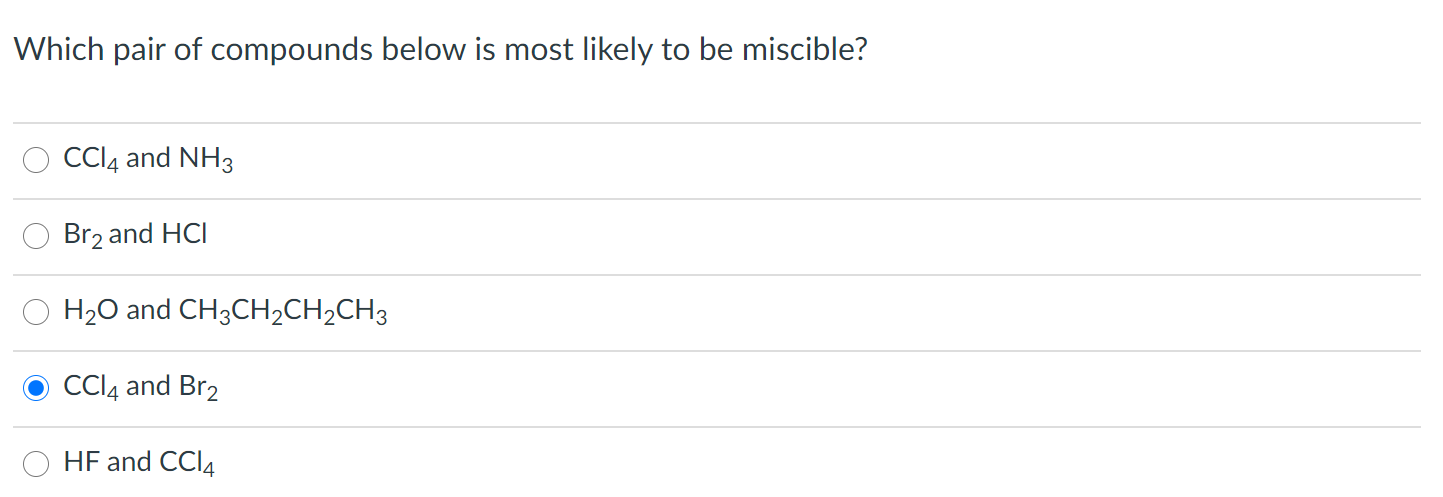 Solved Which pair of compounds below is most likely to be | Chegg.com