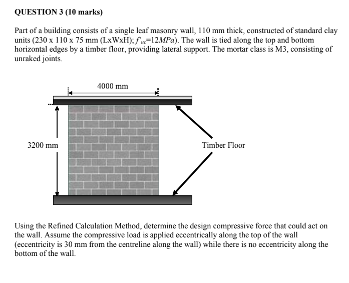 QUESTION 3 (10 marks) Part of a building consists of | Chegg.com