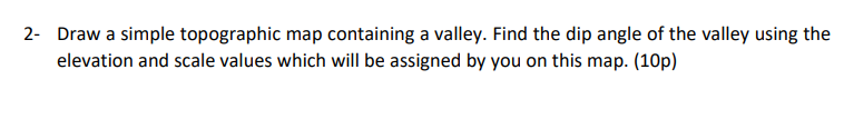 Solved 2- Draw a simple topographic map containing a valley. | Chegg.com
