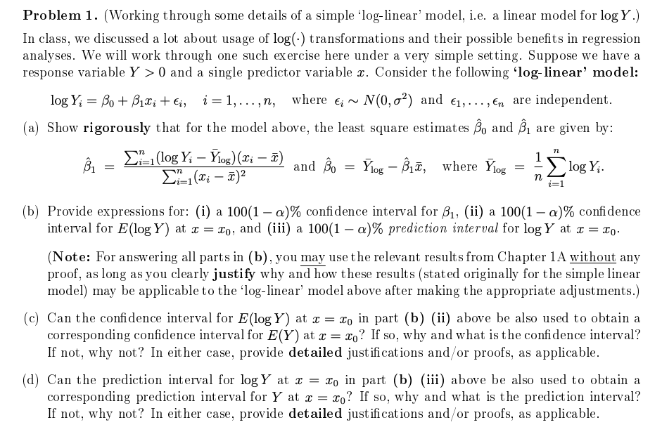 Solved Problem 1. (Working through some details of a simple | Chegg.com