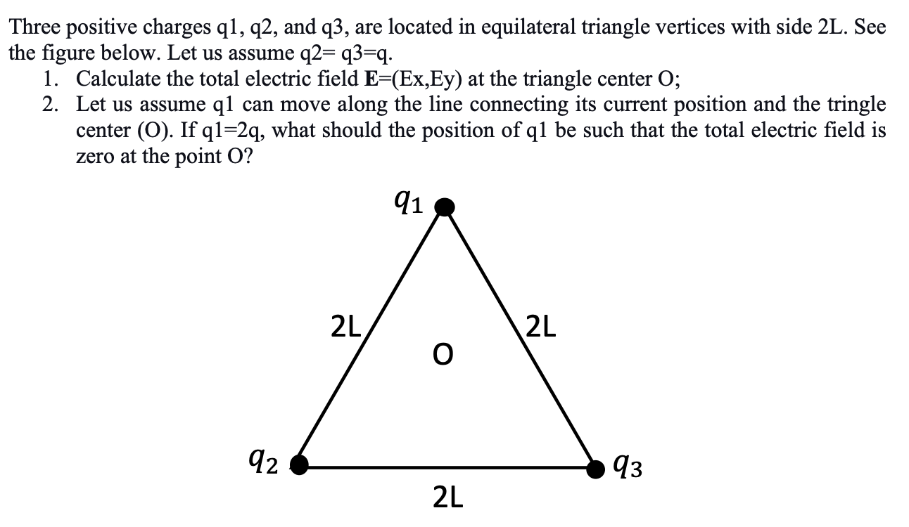 Solved Three positive charges q1, q2, and q3, are located in | Chegg.com