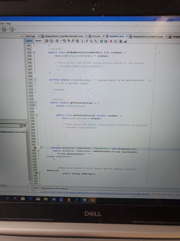 S teppingStone5_RecipeTest.java Start Page x Source | Chegg.com