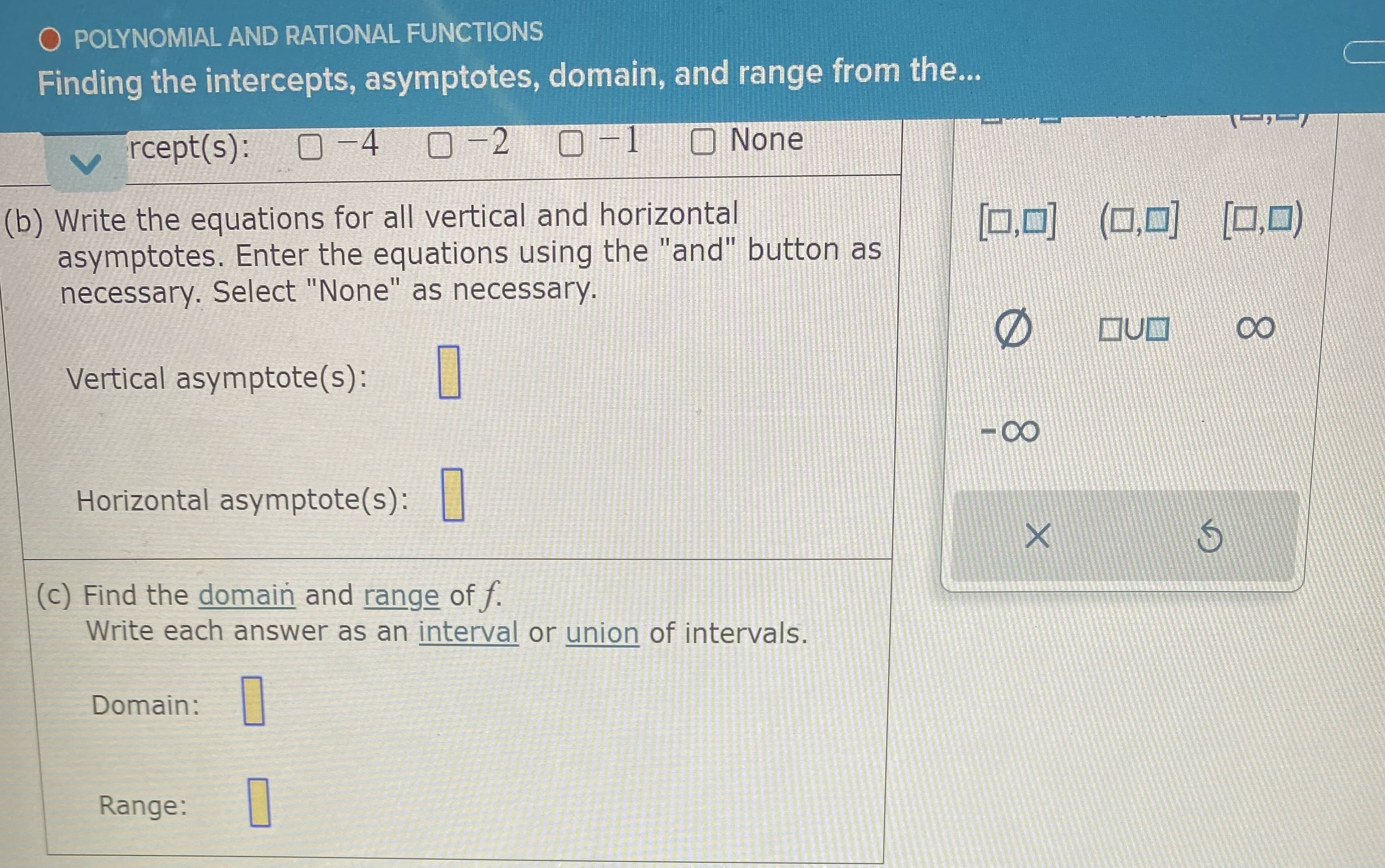 Solved The graph of a rational function f is shown below. | Chegg.com