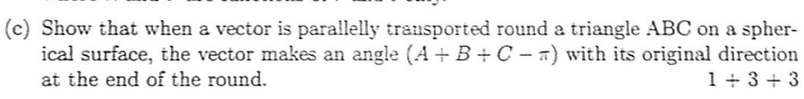 Solved (c) ﻿Show that when a vector is parallelly | Chegg.com