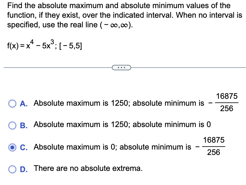 Solved Find the absolute maximum and absolute minimum values | Chegg.com