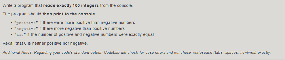 Solved Write a program that reads exactly 100 integers from | Chegg.com