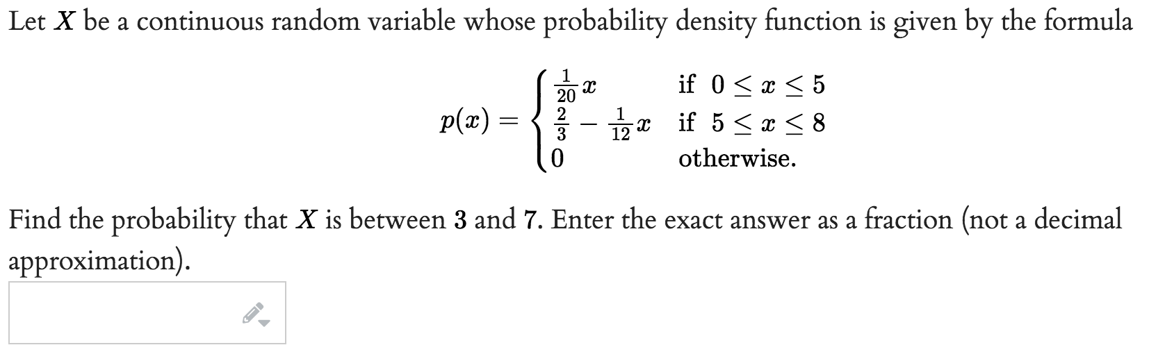 Solved Let X be a continuous random variable whose | Chegg.com