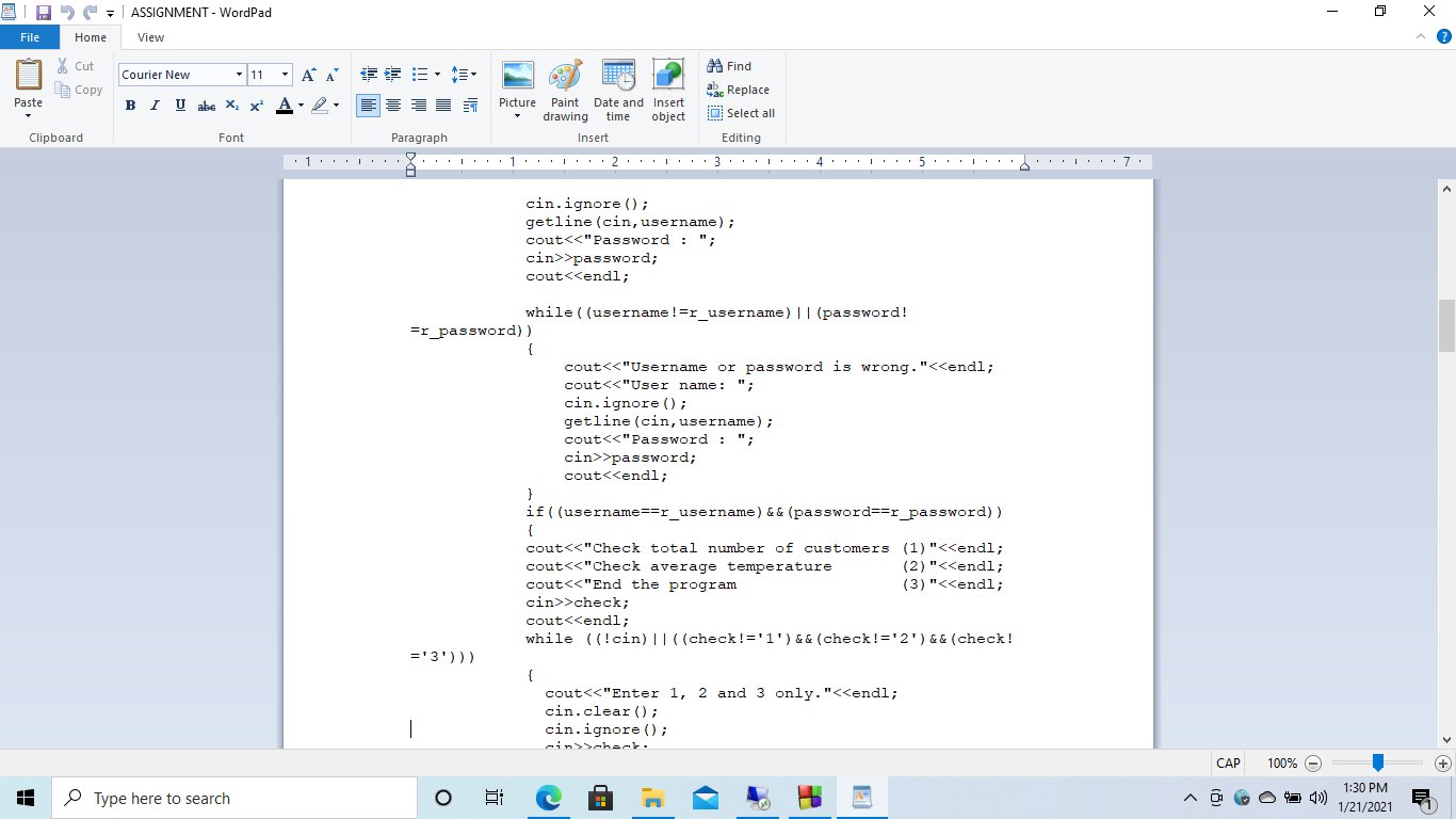 Solved 1. A working system written in the C++ | Chegg.com