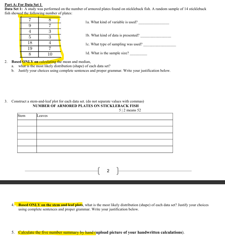 Solved Part A: For Data Set 1Data Set 1: A study was | Chegg.com