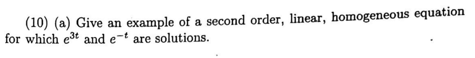Solved 10 A Give An Example Of A Second Order Linear