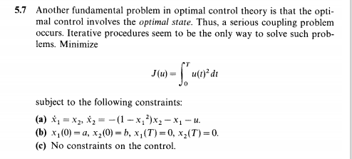 5.7 Another fundamental problem in optimal control | Chegg.com