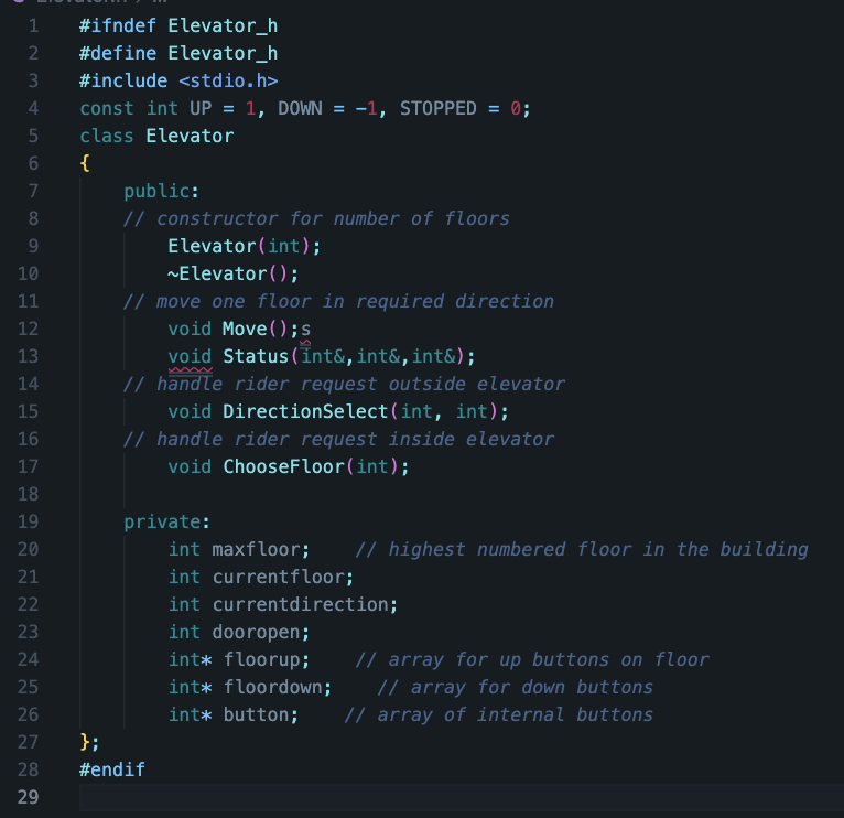 Solved This is my code in the file Elevator.cpp:With a | Chegg.com