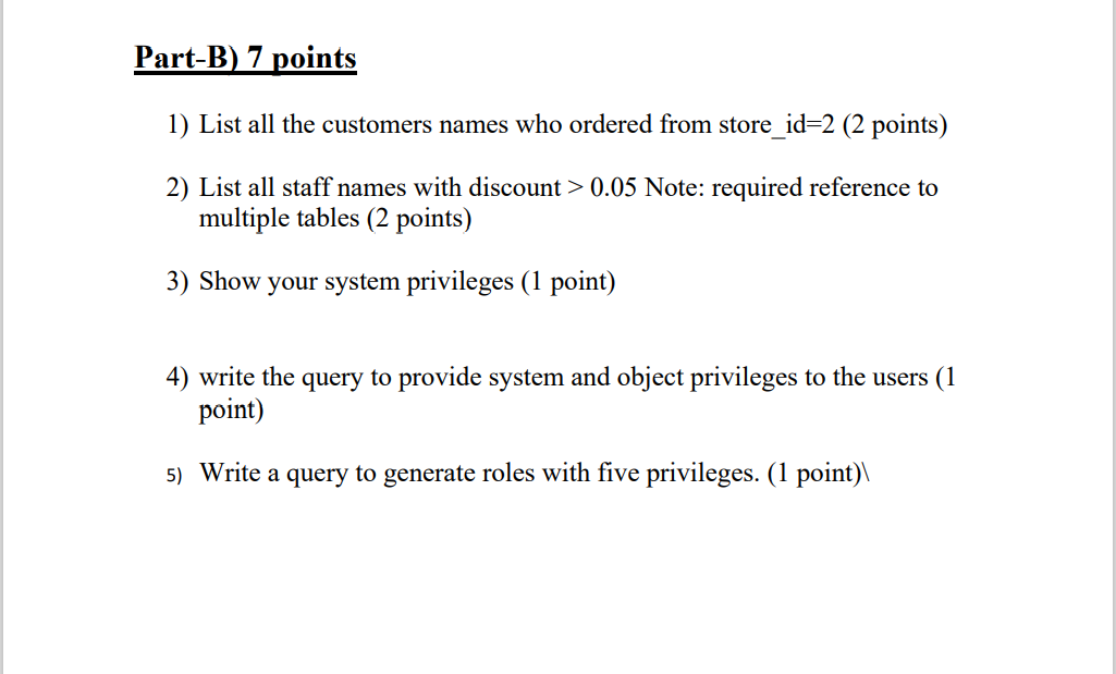 Solved TOTAL: 15 points Part-A) 8 points 1) Write the join | Chegg.com