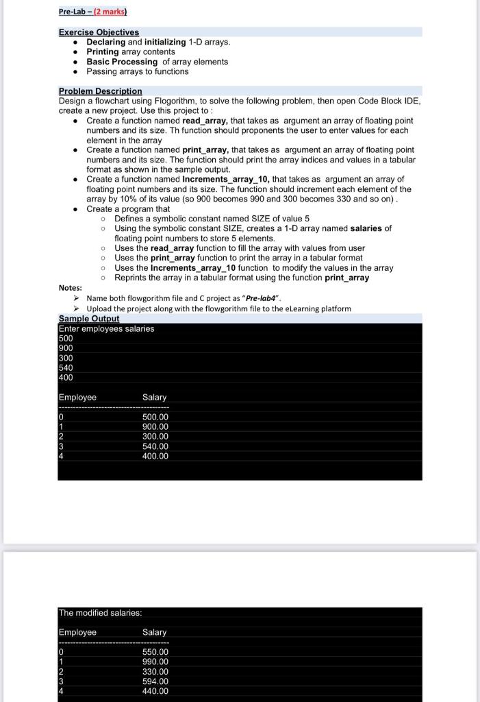 Solved Pre-Lab - (2 marks) . . Exercise Objectives • | Chegg.com