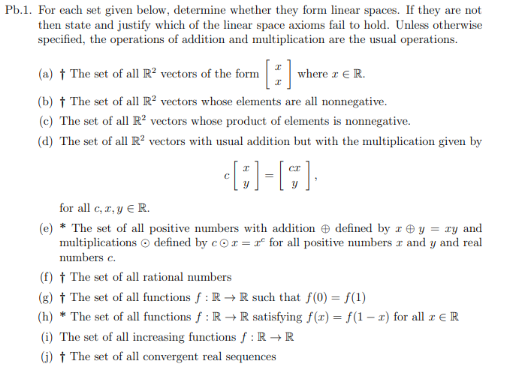Solved Pb.1. ﻿For each set given below, determine whether | Chegg.com