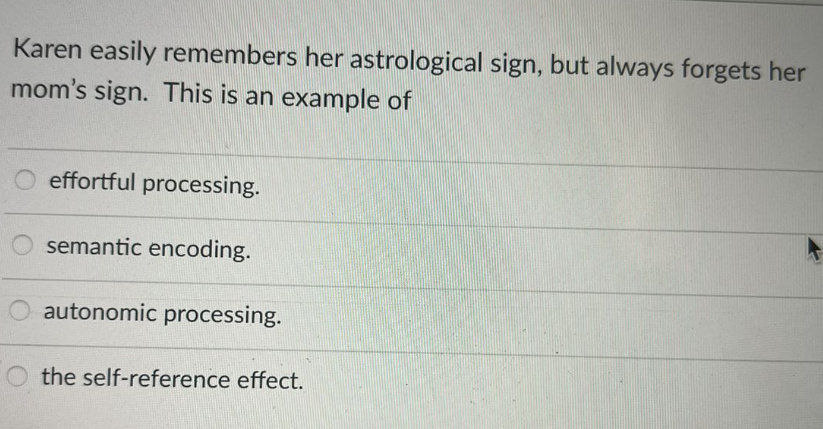 Self Reference Effect