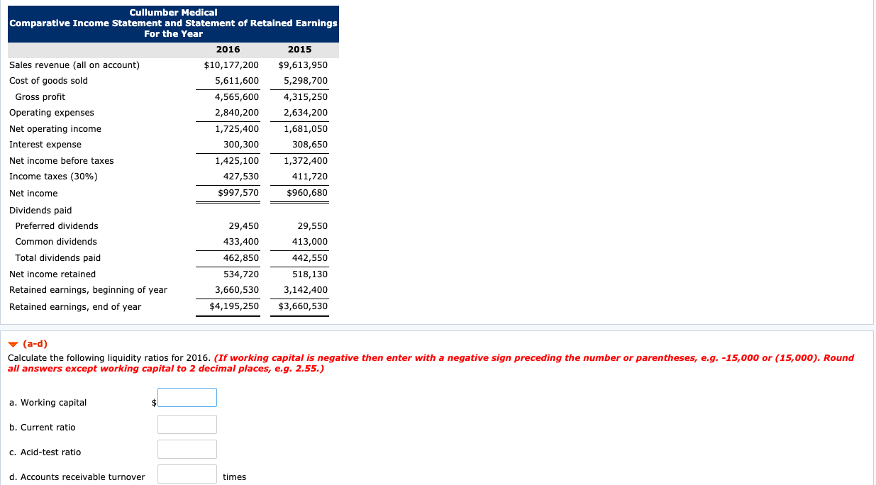 Solved Exercise 12-8 (Part Level Submission) Cullumber | Chegg.com