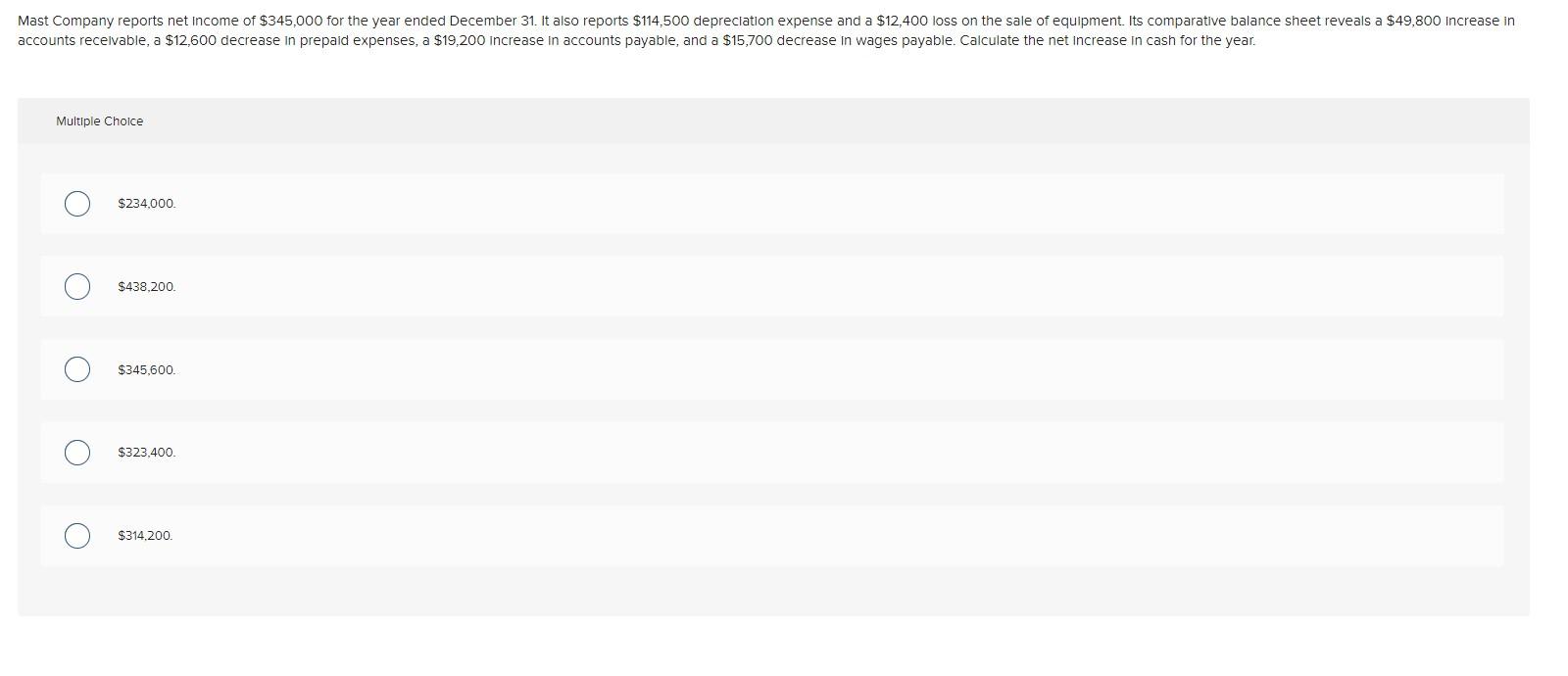 Solved accounts recelvable, a $12,600 decrease in prepaid | Chegg.com