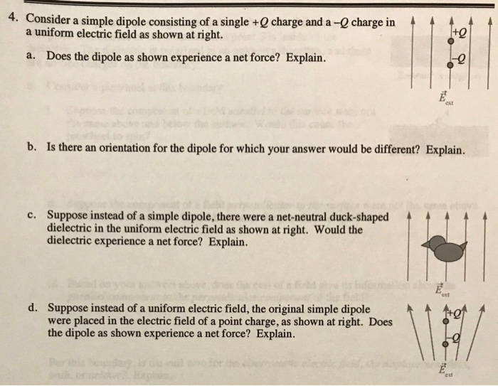 Solved 4. Consider a simple dipole consisting of a single +Q | Chegg.com