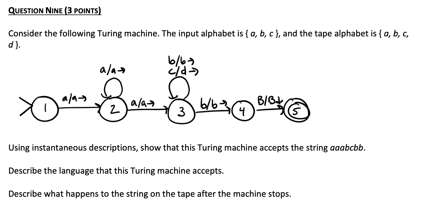 Solved QUESTION NINE (3 POINTS) Consider the following | Chegg.com