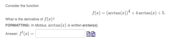 Solved Consider the function f(x) = (arctan(x))4 +4 | Chegg.com