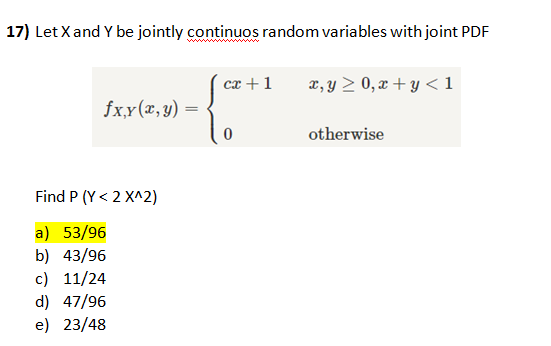 Let x ﻿and Y ﻿be jointly continuos random variables | Chegg.com