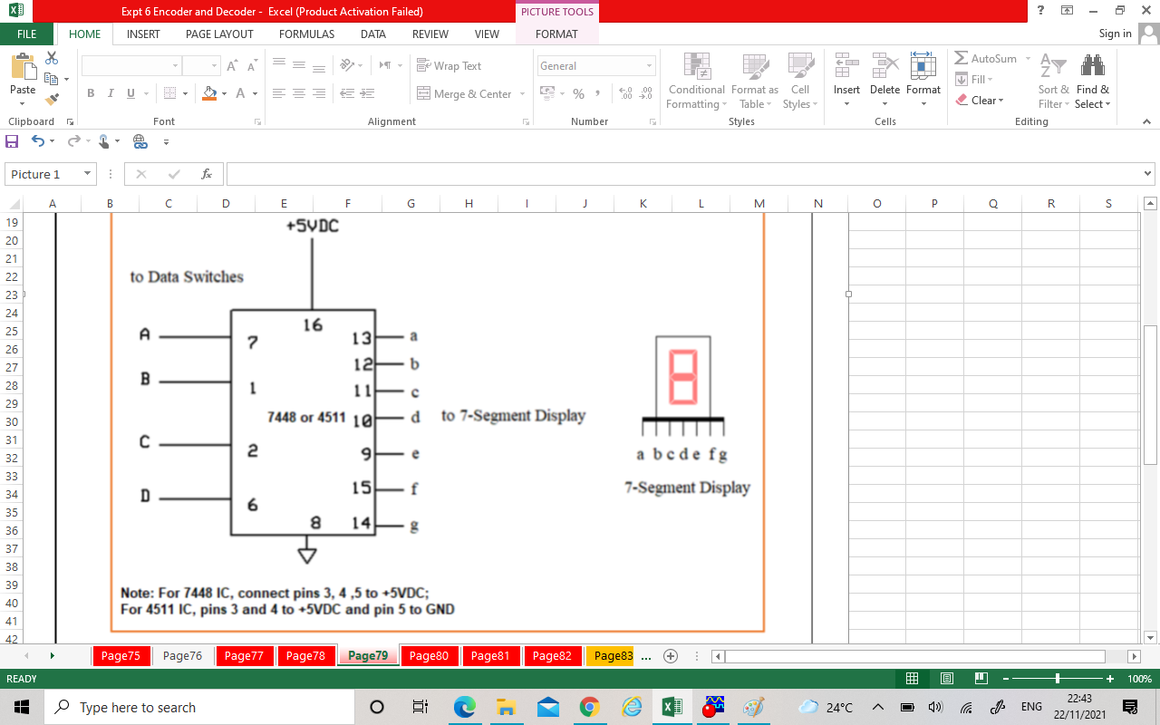 Solved X] Expt 6 Encoder and Decoder - Excel (Product | Chegg.com