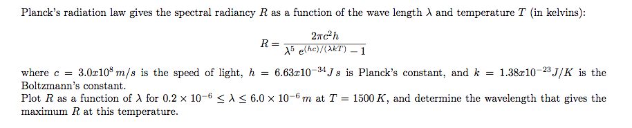 Solved Planck's radiation law gives the spectral radiancy R | Chegg.com