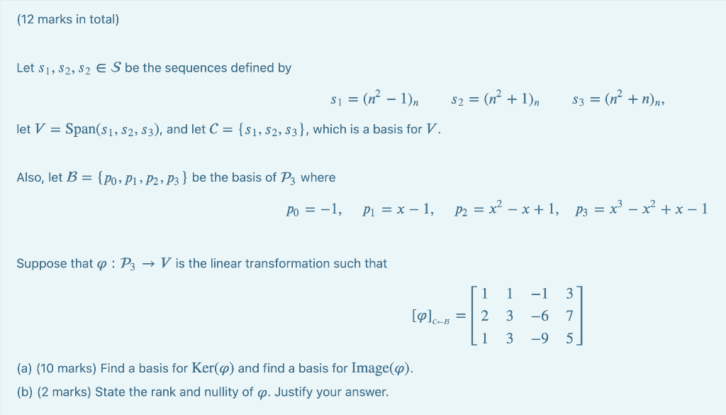 Solved (12 marks in total) Let s1,s2,s2∈S be the sequences | Chegg.com