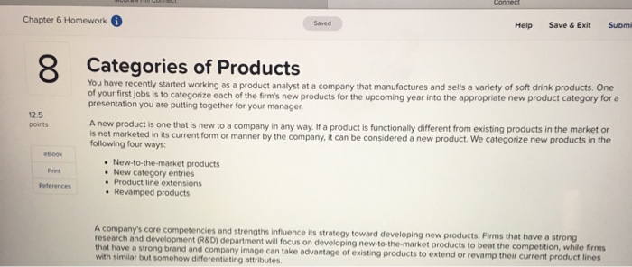 Chapter 6 Homework Saved Help Save& Exit Submi | Chegg.com
