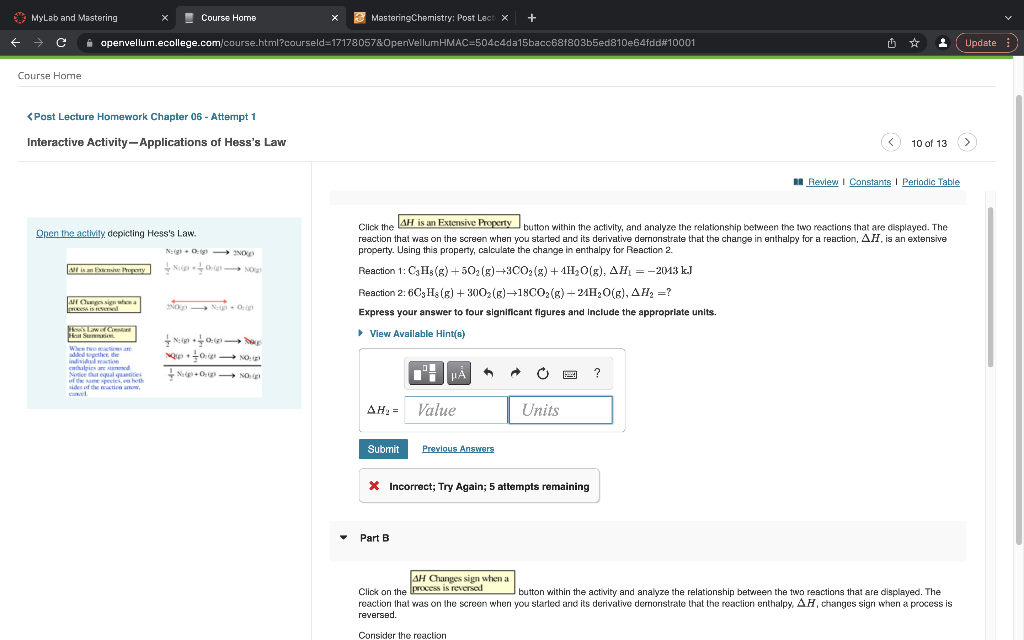 Solved MyLab and Mastering X Course Home MasteringChemistry: | Chegg.com