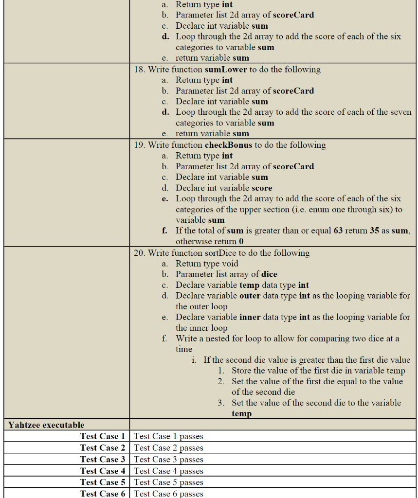 Activity yahtzee.h c. e. 1. Create header file | Chegg.com