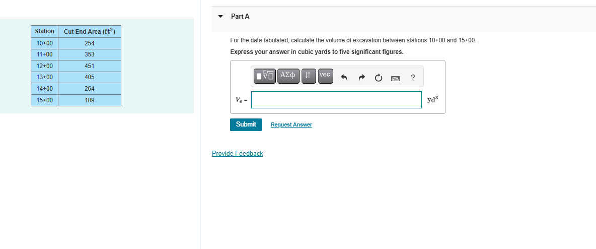 Solved Part AFor the data tabulated, calculate the volume of | Chegg.com