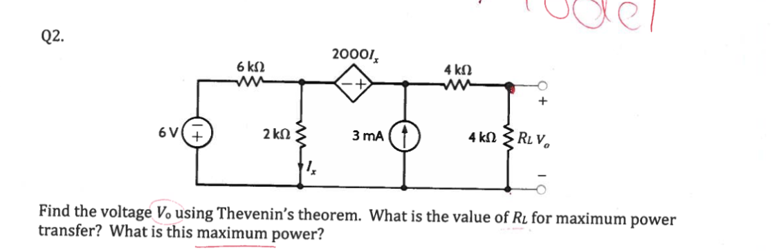 Solved Find the voltage Vo using Thevenin's theorem. What is | Chegg.com