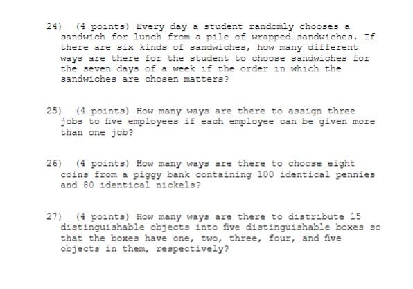 Solved Counting There are 120 points available (Containing | Chegg.com