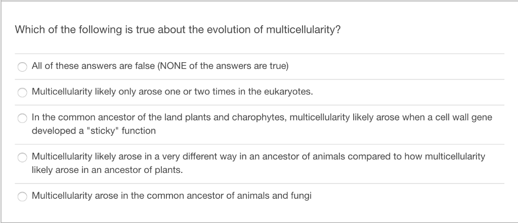 Solved Which of the following is true about the evolution of | Chegg.com