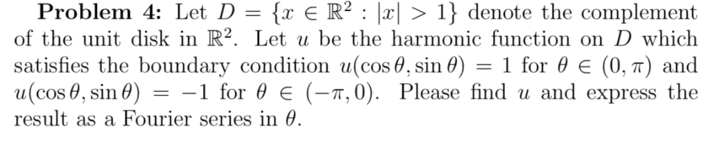 Solved Problem 4: Let D = {x R2 : 1x1 〉 1} denote the | Chegg.com