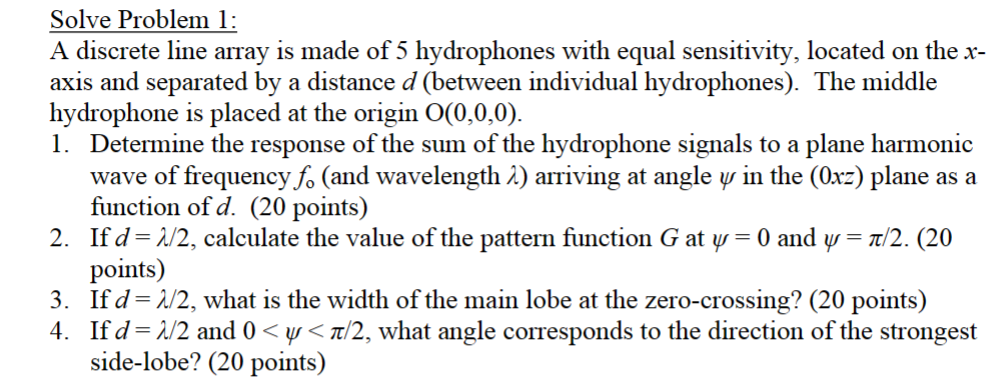 Solved Solve Problem 1: A discrete line array is made of 5 | Chegg.com