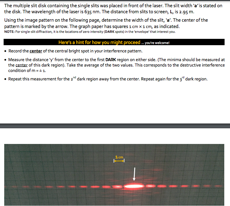 Solved The multiple slit disk containing the single slits | Chegg.com