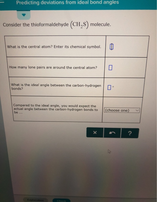 Solved -Predicting deviations from ideal bond angles | Chegg.com