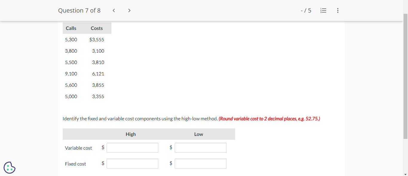 Solved Identify the fixed and variable cost components using | Chegg.com