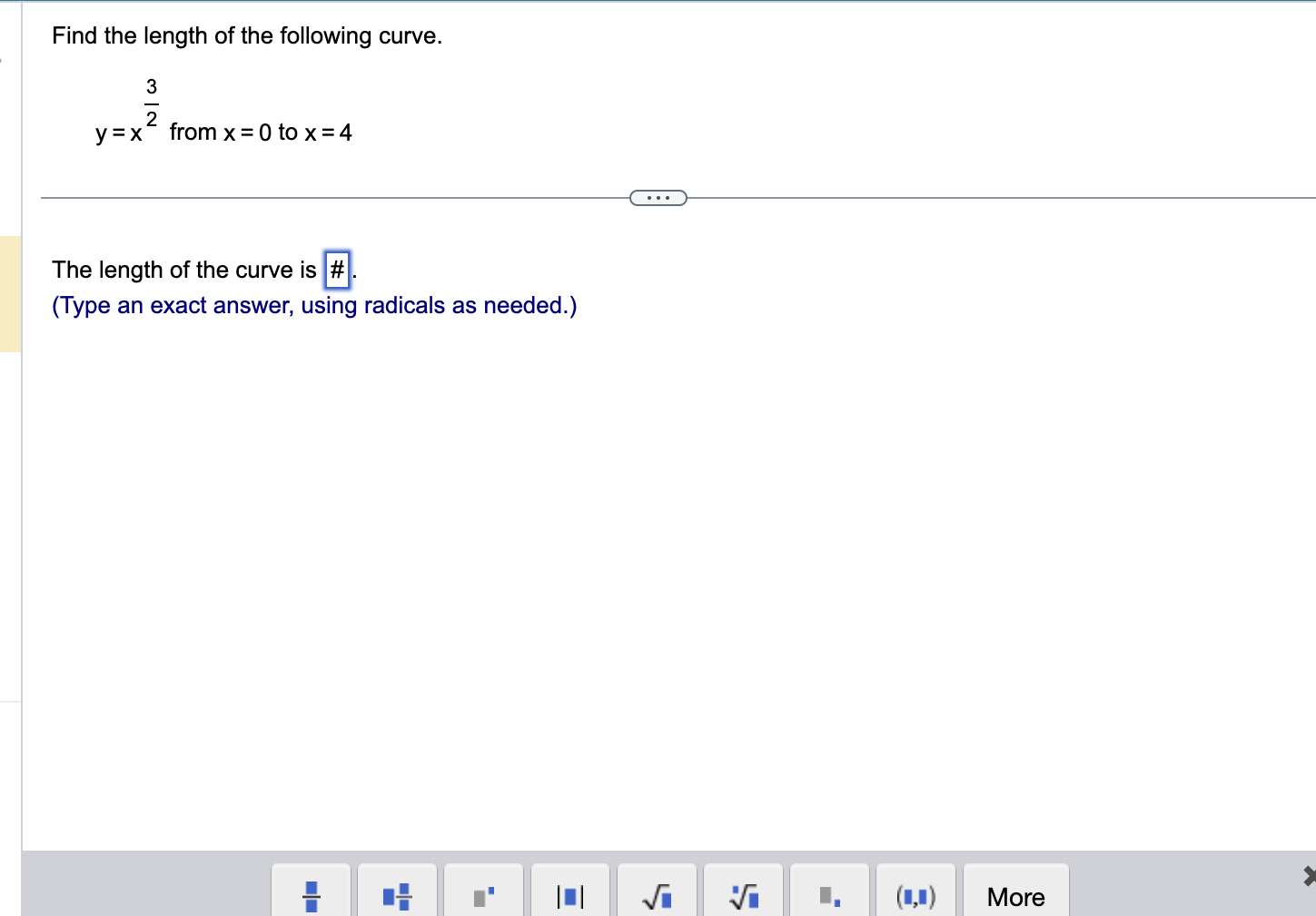 Solved Find the length of the following curve. y=x23 from | Chegg.com
