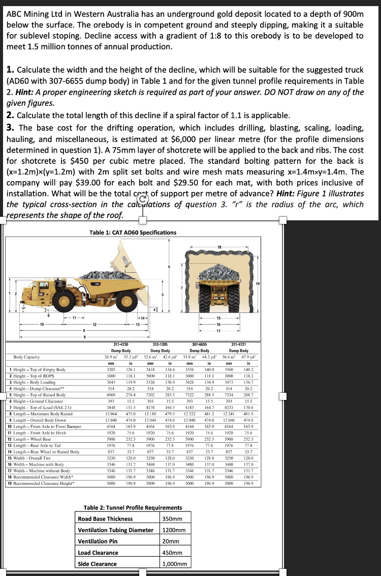 Solved ABC Mining Ltd in Western Australia has an | Chegg.com