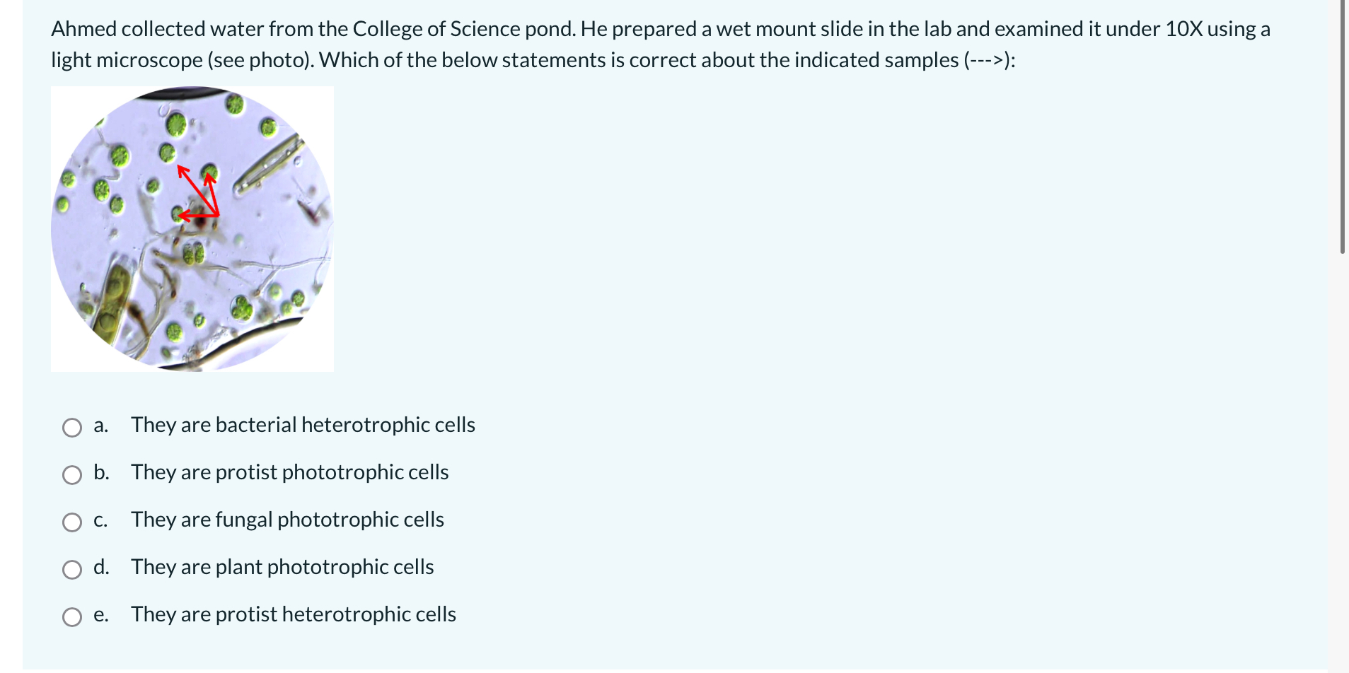 Solved Ahmed collected water from the College of Science | Chegg.com