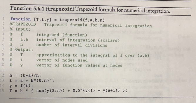Function 5.6.1 (trapezoid) Trapezoid formula for | Chegg.com