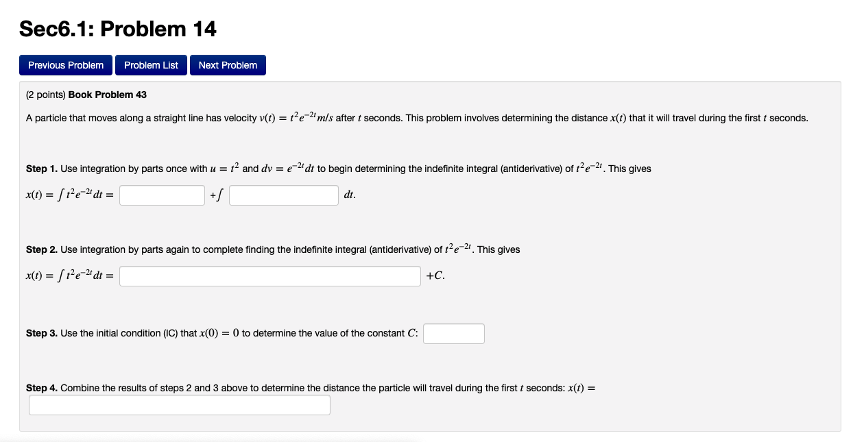 Solved Sec6.1: Problem 9 Previous Problem Problem List Next | Chegg.com