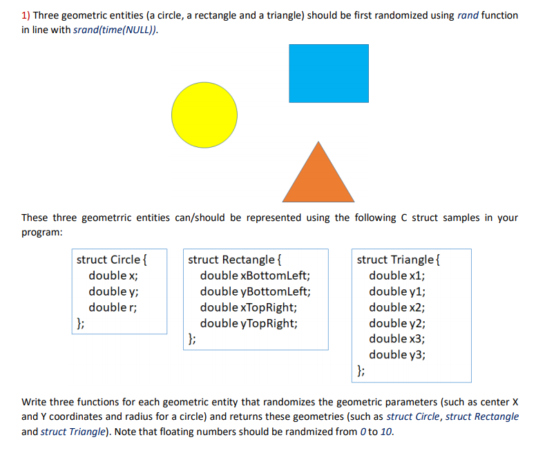 Solved Three geometric entities (a circle, a rectangle and a | Chegg.com