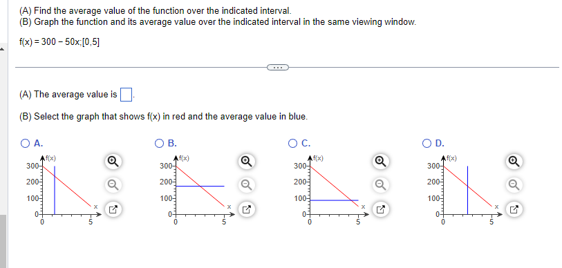 Solved A Find The Average Value Of The Function Over The