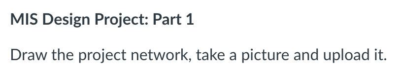 Solved MIS Design Project: Introduction The following 2 | Chegg.com