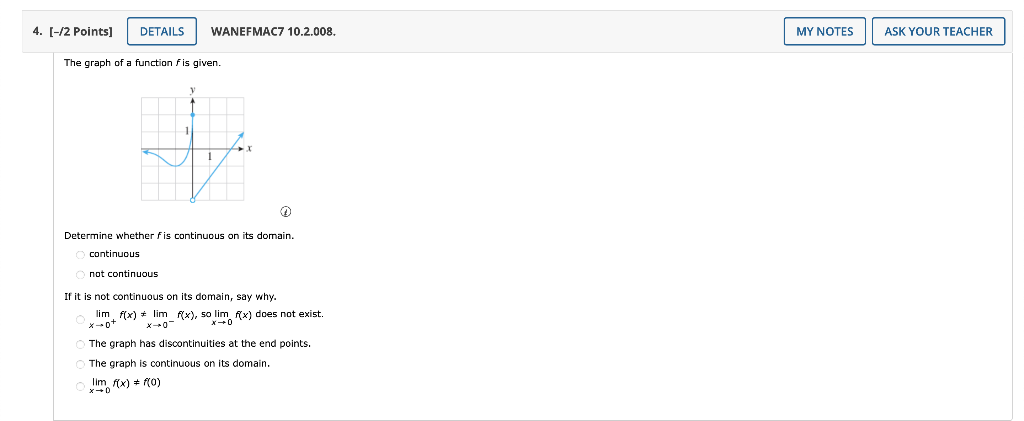 Solved The graph of a function f is given. (1) Determine | Chegg.com